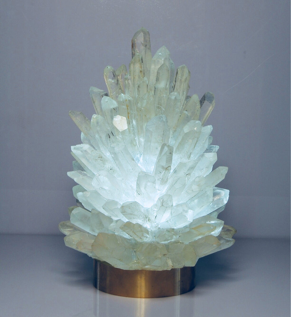 Large Rock Crystal Cluster Lamp Liberty 14" – Rare Rock Crystal