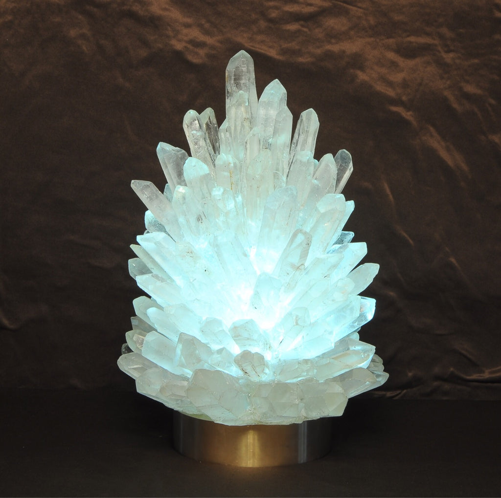 Large Rock Crystal Cluster Lamp Liberty 14" – Rare Rock Crystal