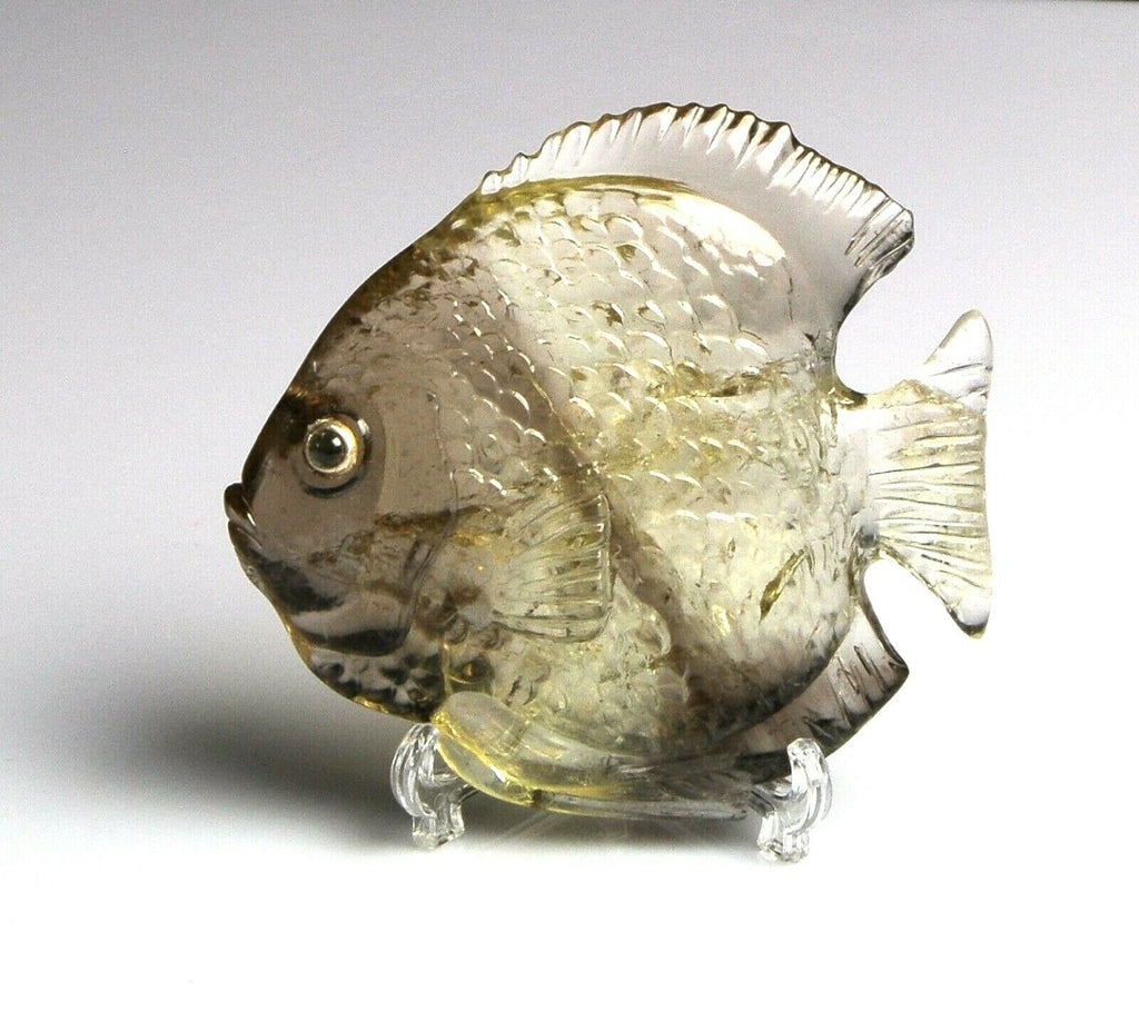 Carved Crystal Tropical Fish Citrine – Rare Rock Crystal