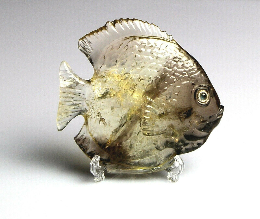 Carved Crystal Tropical Fish Citrine – Rare Rock Crystal